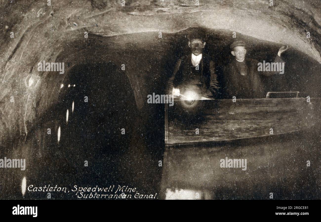 Subterranean Canal in Speedwell Lead Mine, Castleton, Derbyshire Stock ...