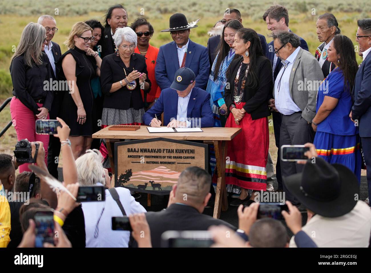 President Joe Biden signs a proclamation designating the Baaj Nwaavjo I ...