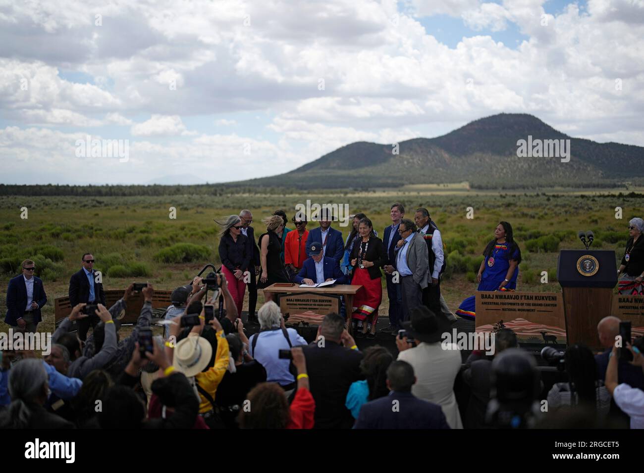 President Joe Biden signs a proclamation designating the Baaj Nwaavjo I ...