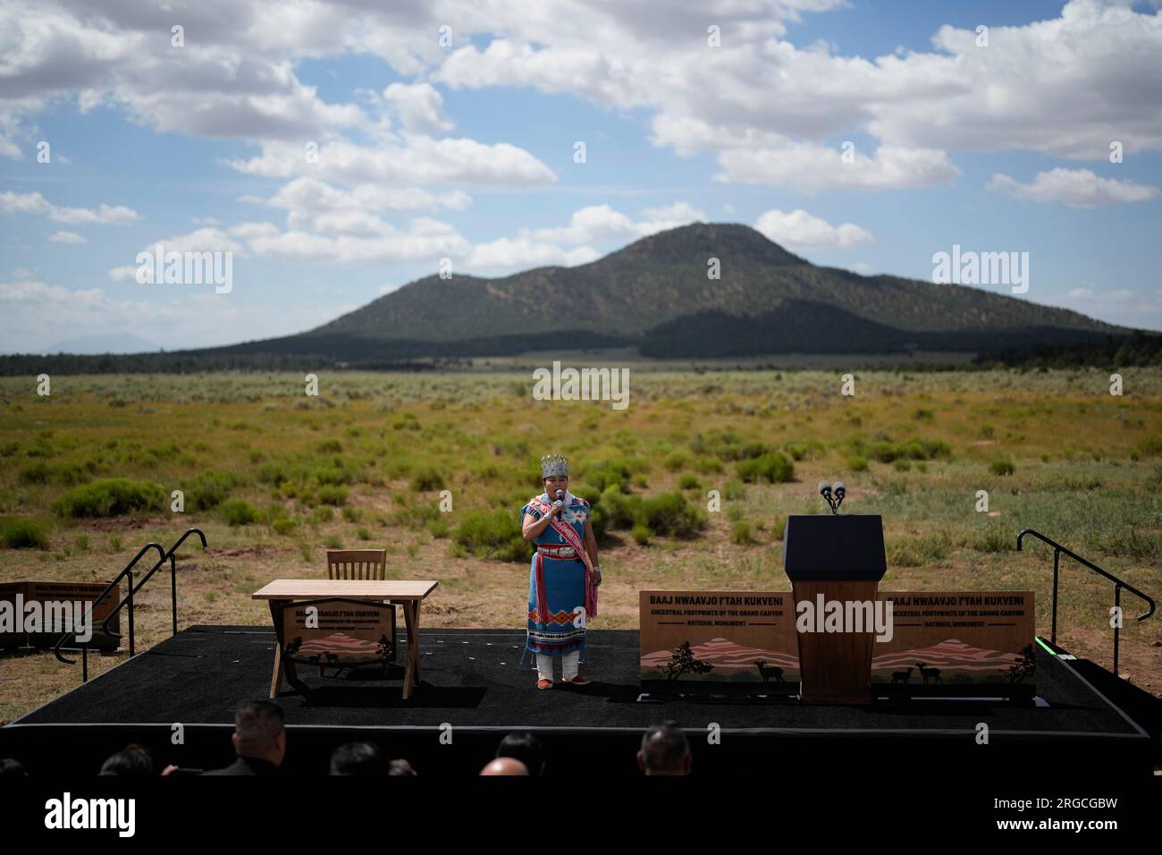 Miss Navajo Nation Valentina Clitso sings the National Anthem in Navajo ...