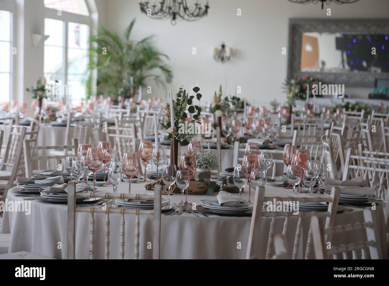 Beautiful wedding venue reception decoration hi-res stock photography ...