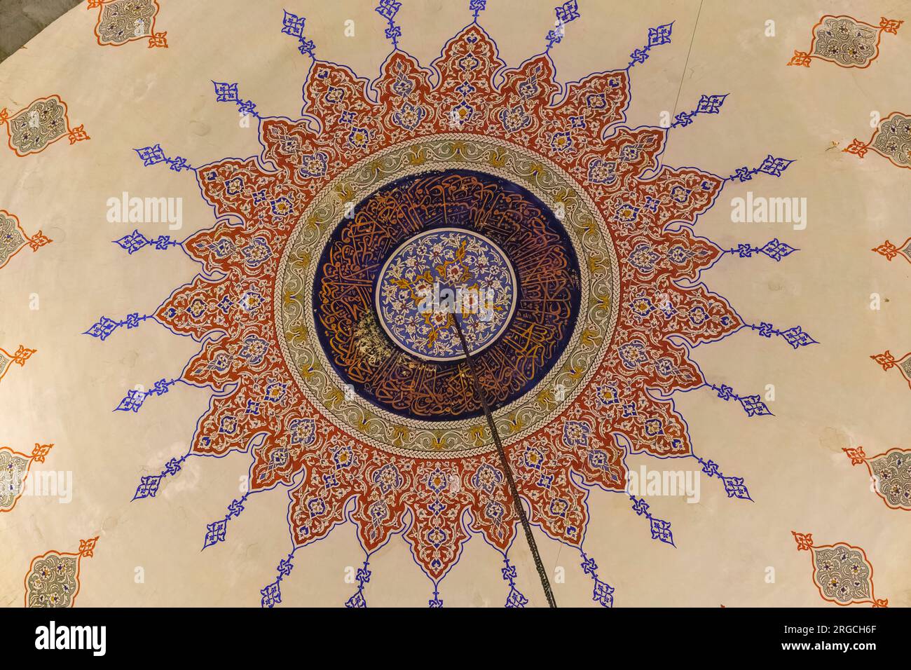 Istanbul, Turkey, Turkiye. Eyup Sultan Mosque, Ceiling Design under the ...