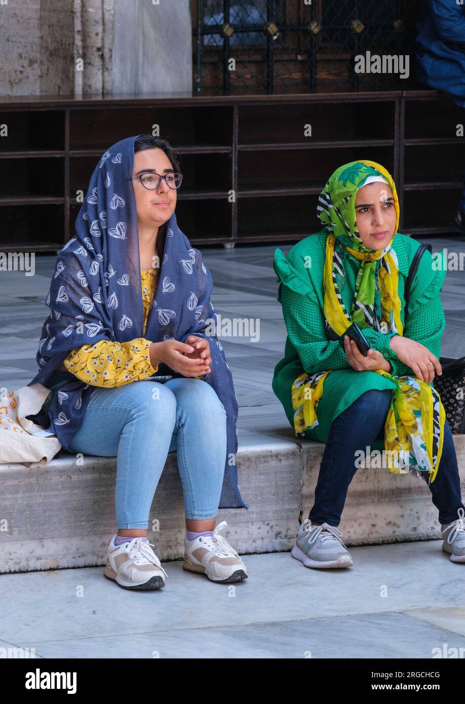 Istanbul, Turkey, Turkiye. Eyup Sultan Mosque, Women in Scarf and Hijab ...