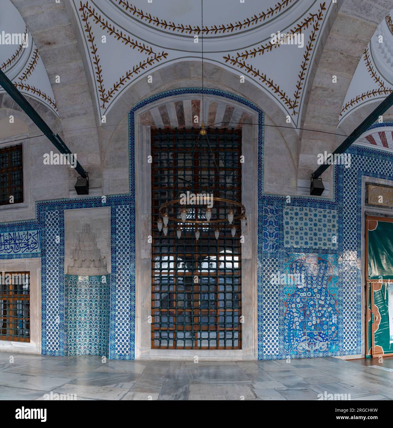 A picture of the colorful and gorgeous facade of the Rustem Pasha Mosque, in Istanbul Stock ...