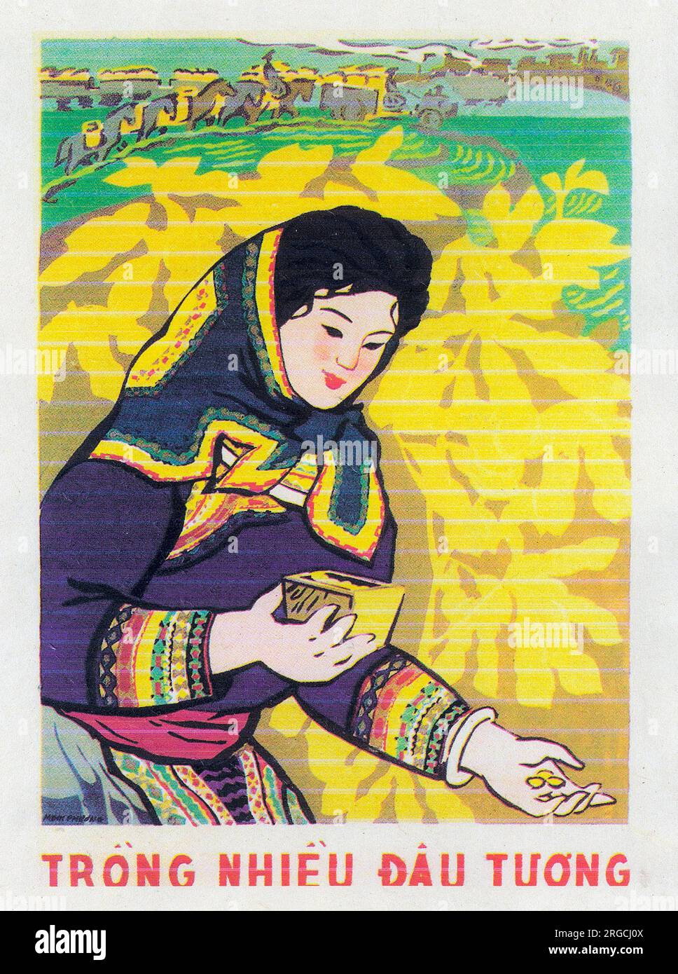 Vietnamese Patriotic Poster - Plant Soya Beans! Stock Photo - Alamy