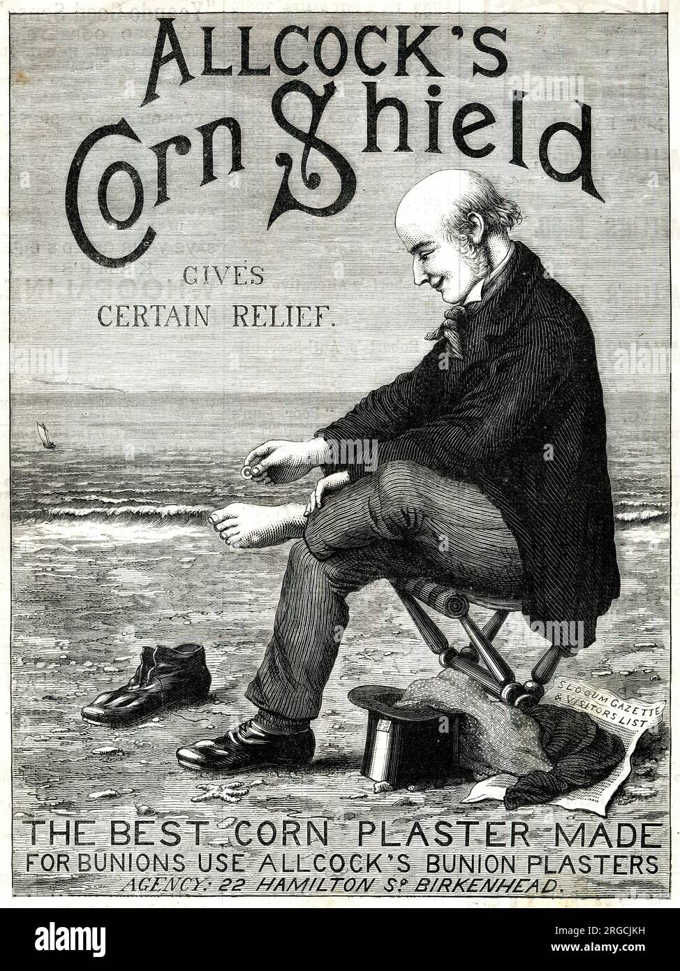 Advert, Allcock's Corn Shield, plasters for corns and bunions Stock ...