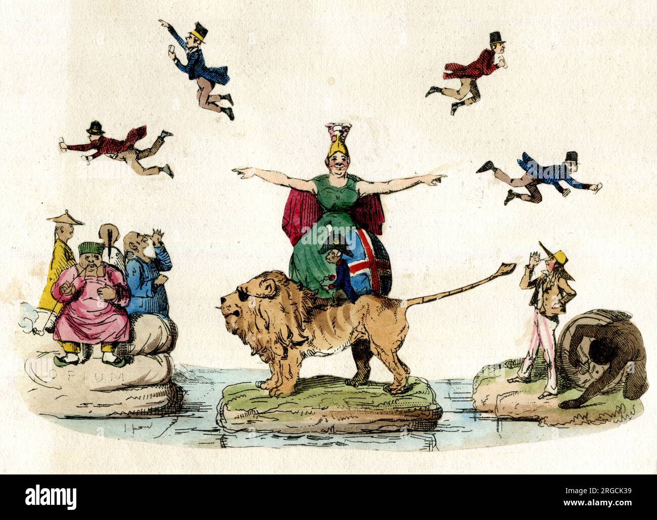 Cartoon, Britannia, Her Empire and Foes Stock Photo - Alamy