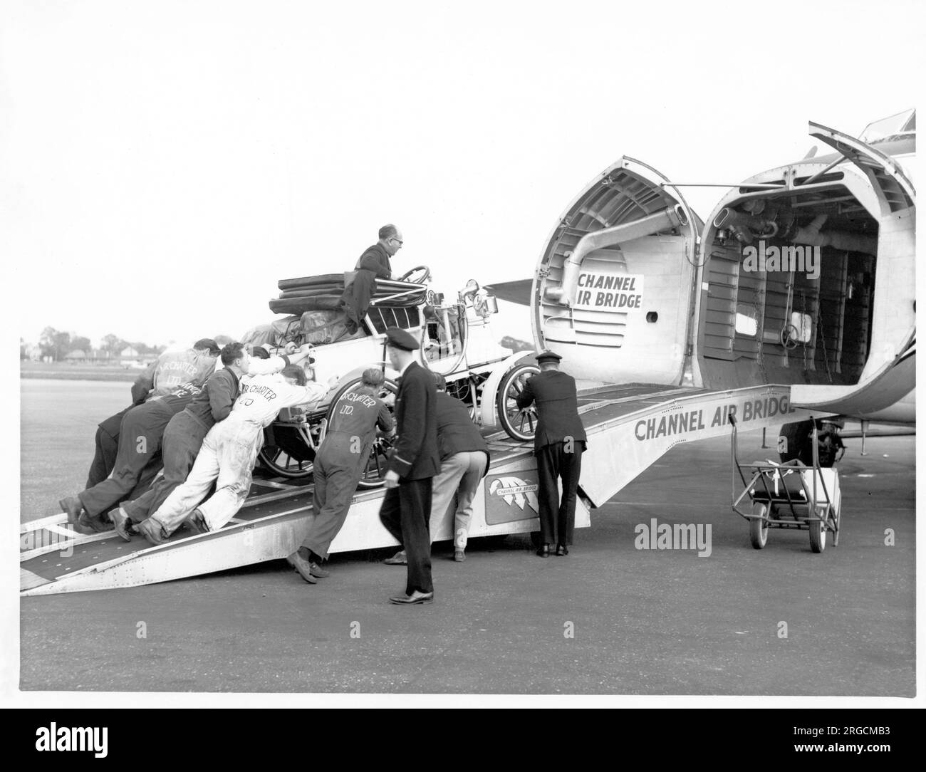 Bristol Freighter Mk.31 of Channel Air Bridge being loaded with a ...