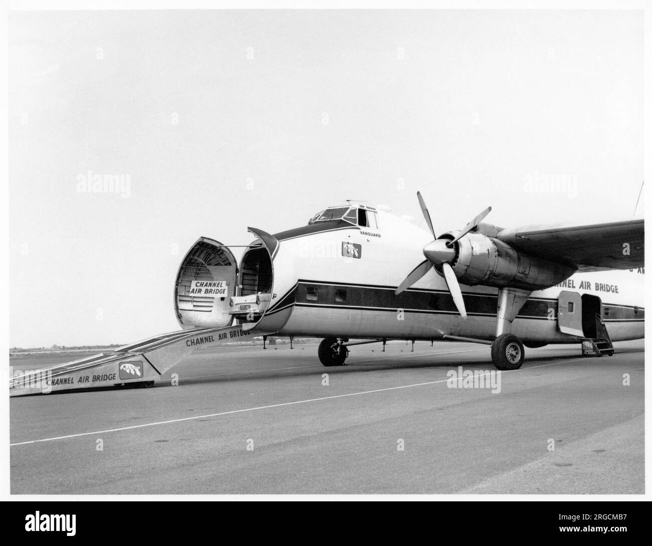 Bristol Freighter Mk.32 of Channel Air Bridge being loaded with Ford ...