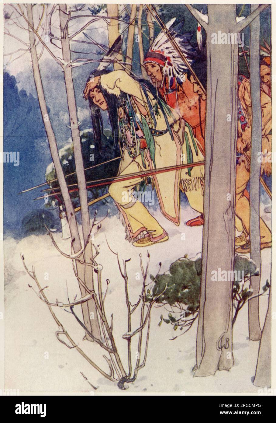 Illustration to Peter Pan by J.M. Barrie. Tiger Lily, the chieftainess ...