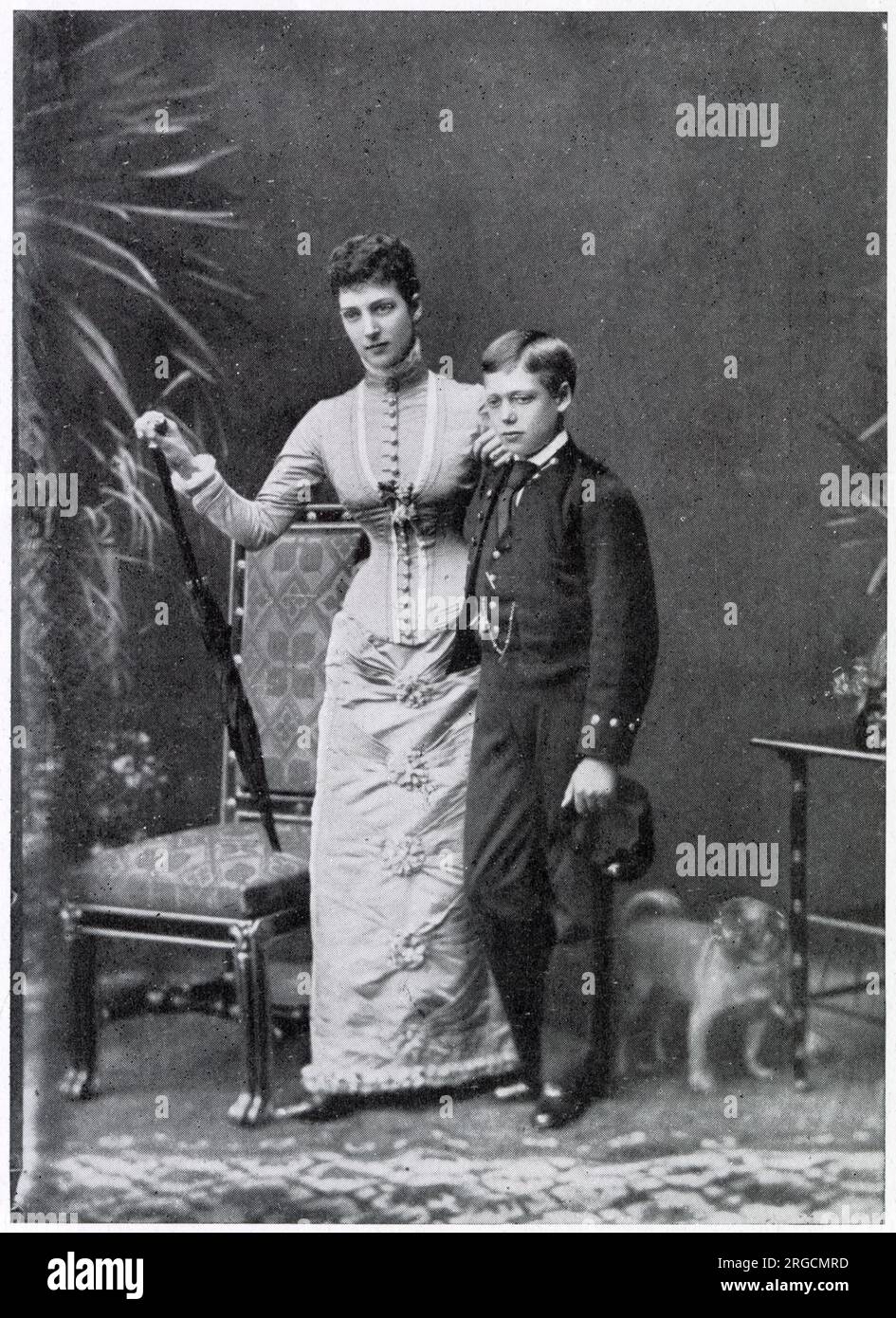 Queen Alexandra, when Princess of Wales, with her second son Prince ...