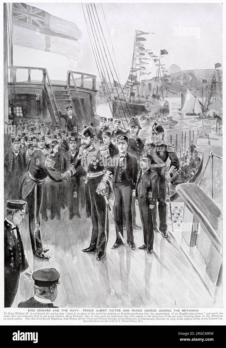 King Edward VII, when Prince of Wales, visiting the training ship ...