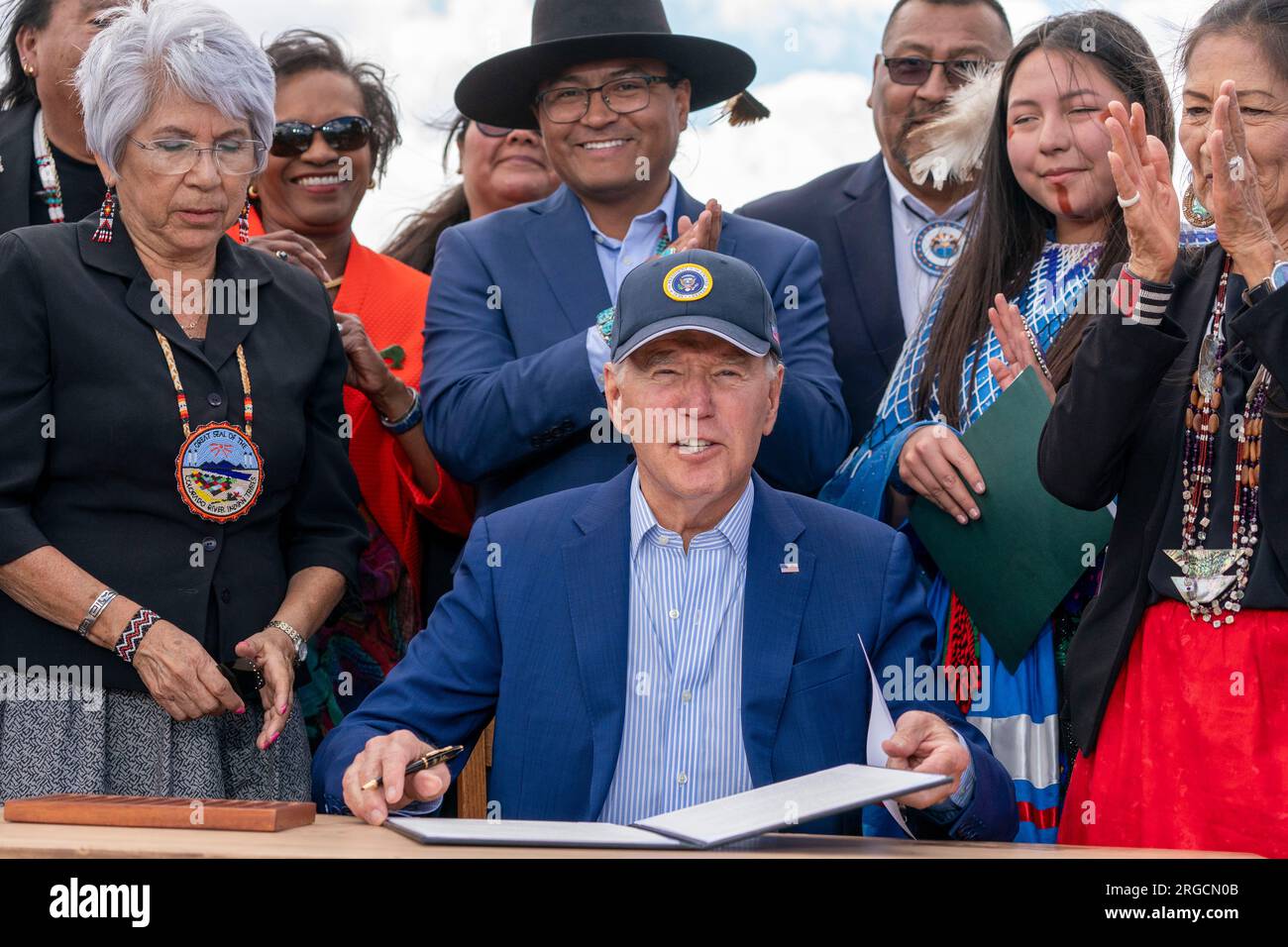 President Joe Biden signs a proclamation designating the Baaj Nwaavjo I ...