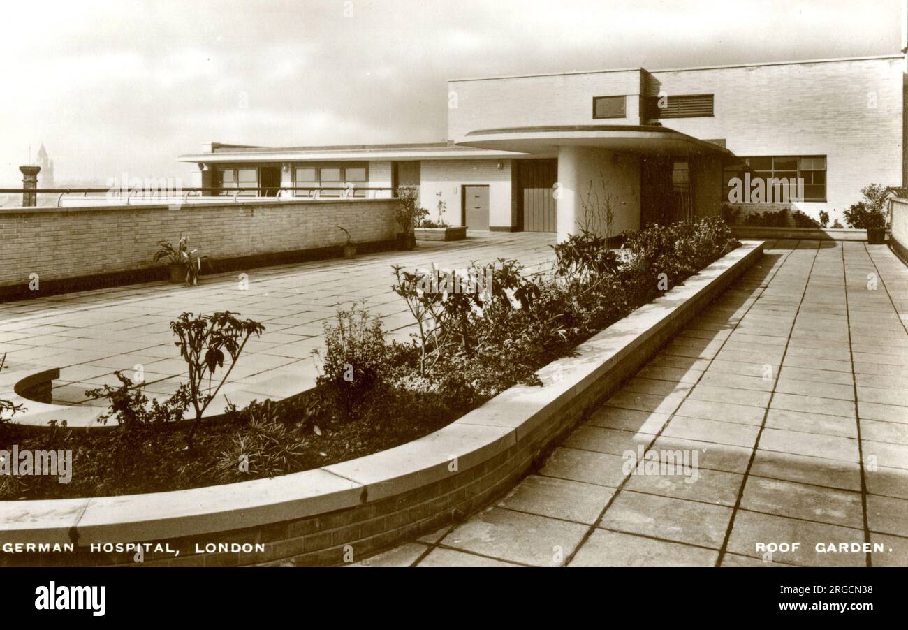 Roof Garden for convalescent patients, the German Hospital, Hackney ...