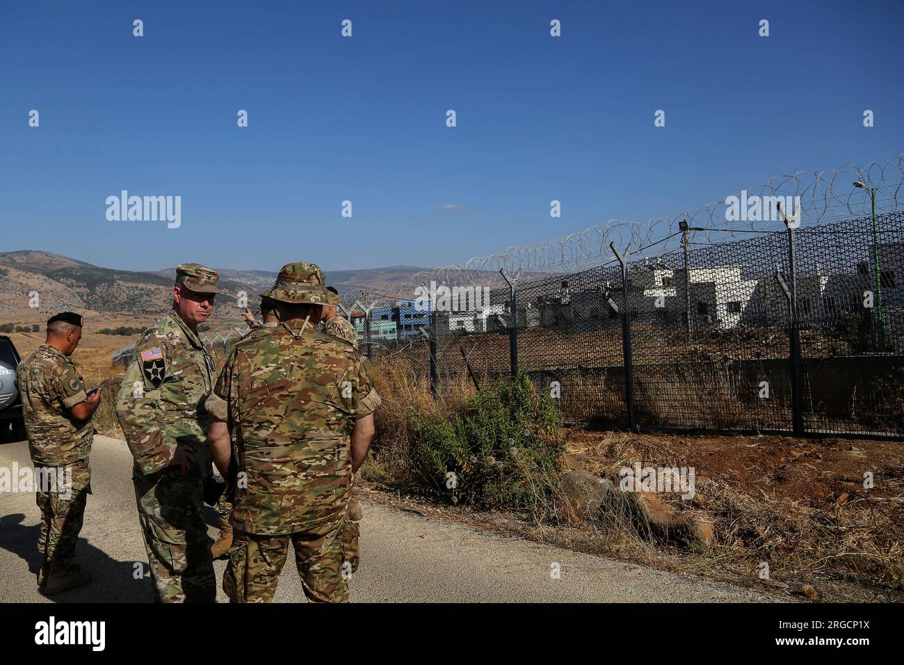 08 August 2023, ---, Ghajar: US Defense Attache Colonel Brian Dunn (L ...