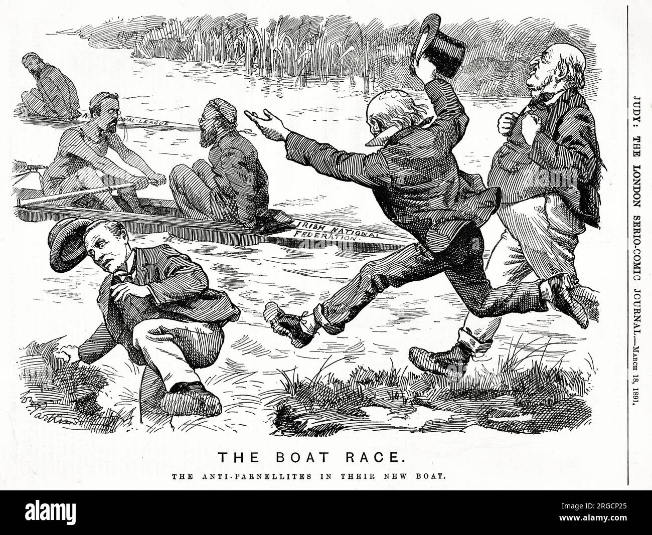 Political cartoon, The Boat Race, Irish Home Rule - The Anti ...