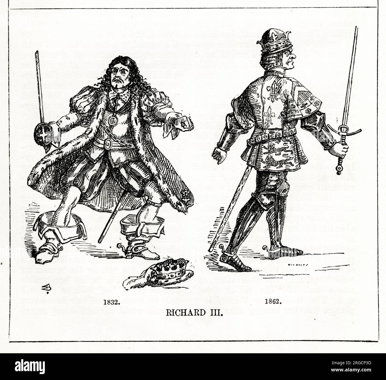 Theatre Villains, Shakespeare's King Richard III, 1832 and 1862 Stock ...