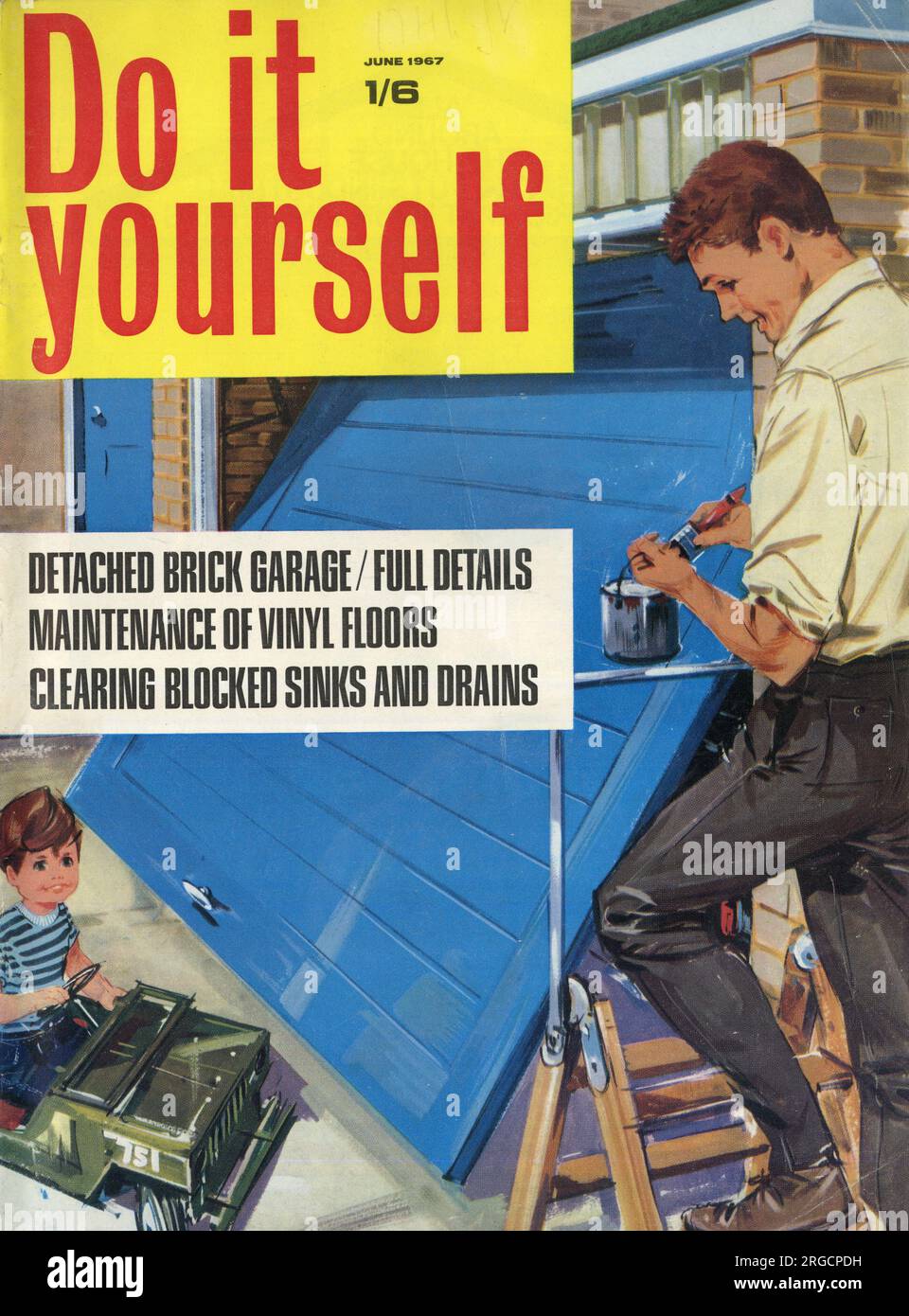 Cover design, Do it yourself, June 1967 - detached brick garage Stock ...