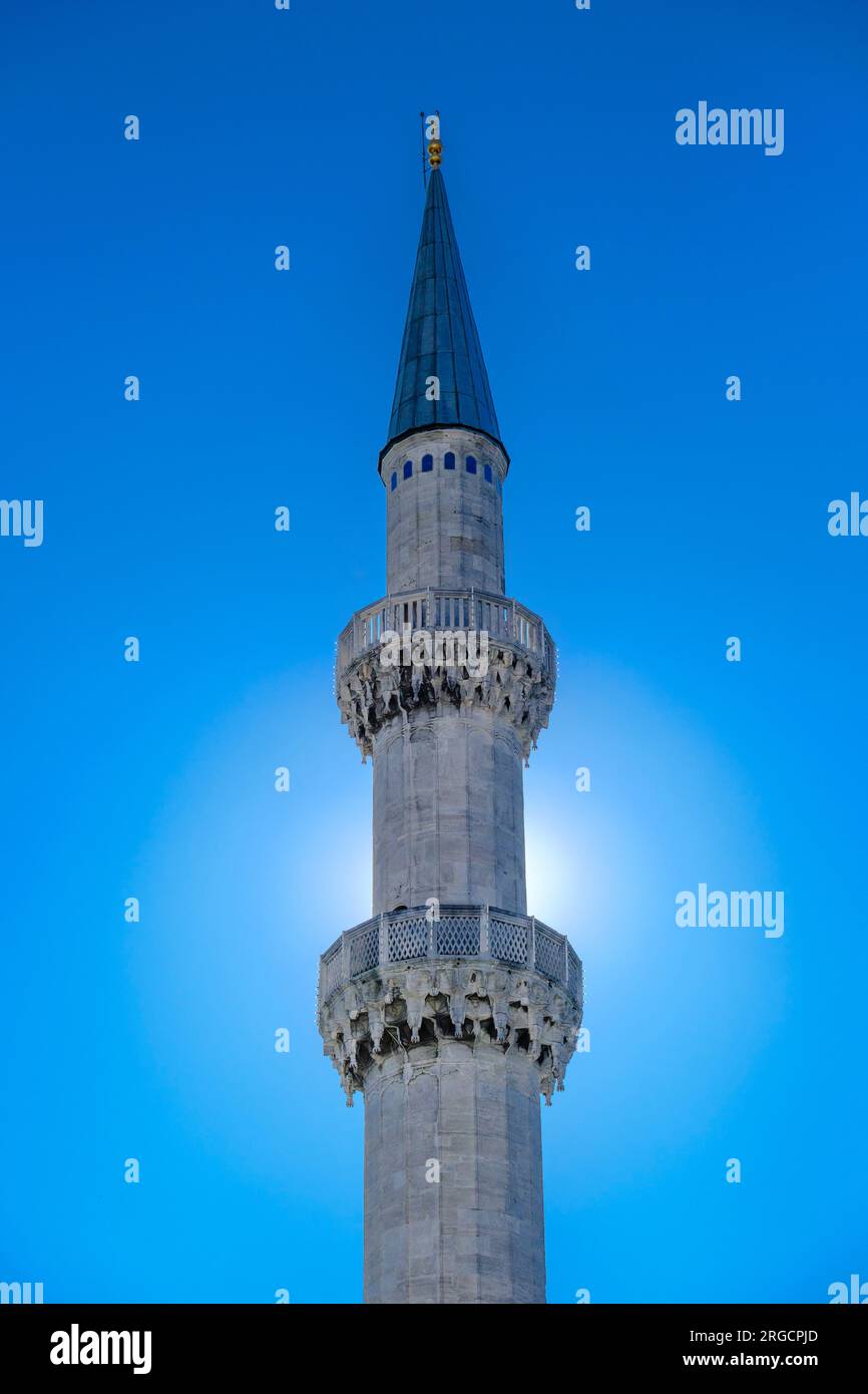 Istanbul, Turkey, Turkiye. Minaret of the Mosque of Suleyman the ...
