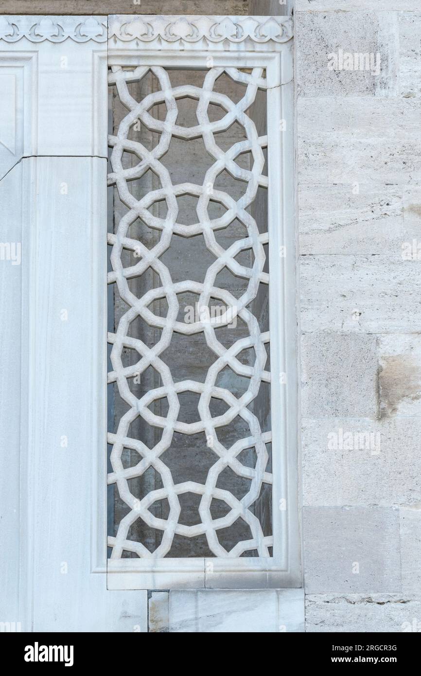 Istanbul, Turkey, Turkiye. Geometric Design in Stonework of the Mosque ...