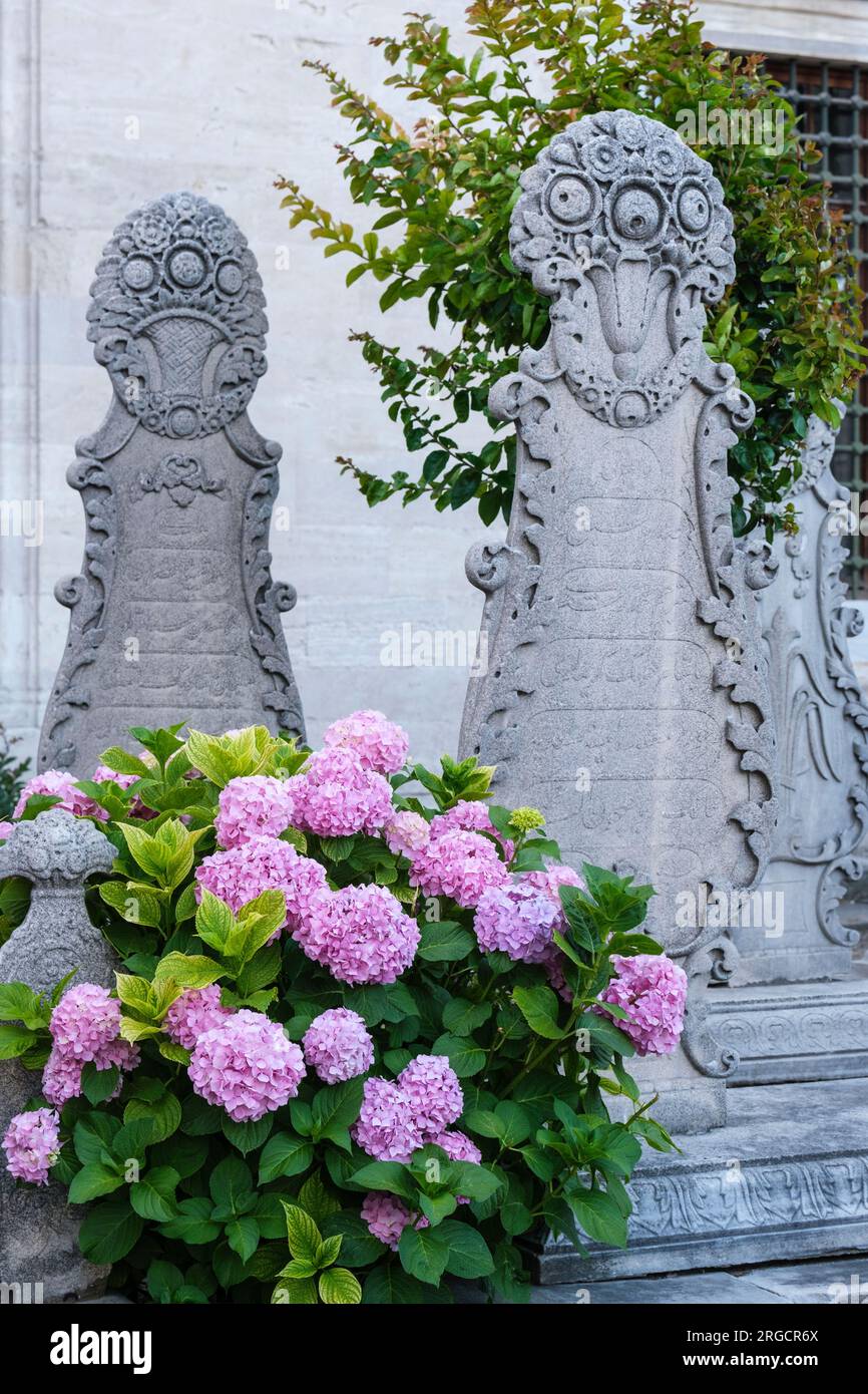 Istanbul, Turkey, Turkiye. Tombstones in the Graveyard Adjacent to the ...