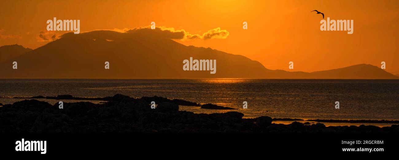 View the Island Of Arran from Ayr beach, Scotland Stock Photo - Alamy