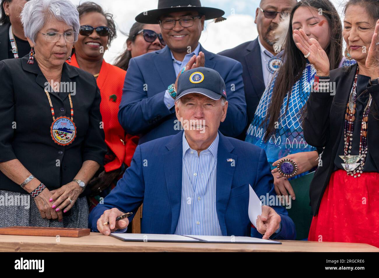 President Joe Biden signs a proclamation designating the Baaj Nwaavjo I ...
