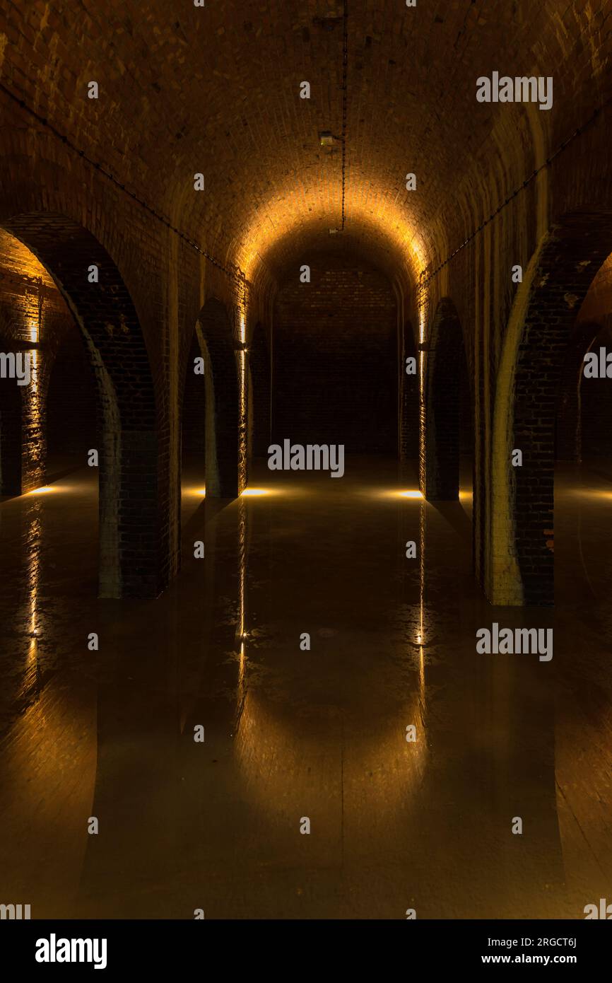 Nave interior of the Old Orunia Water Reservoir, a hydrotechnical ...