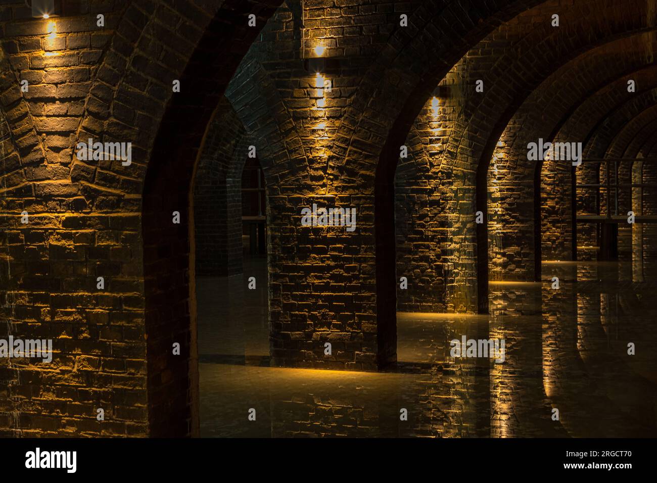 Nave interior of the Old Orunia Water Reservoir, a hydrotechnical ...