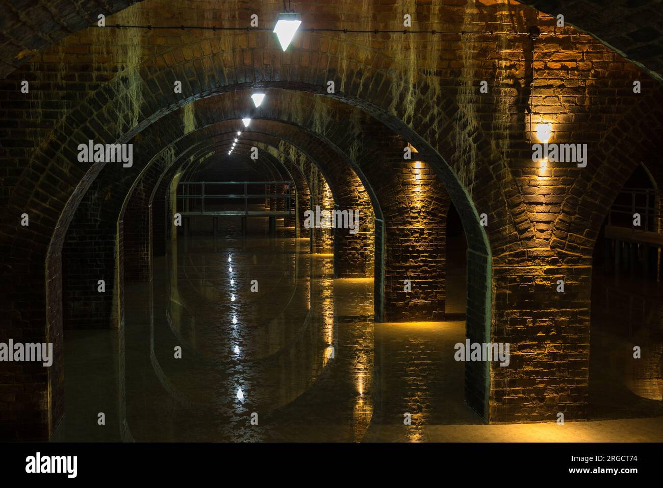 Nave interior of the Old Orunia Water Reservoir, a hydrotechnical ...