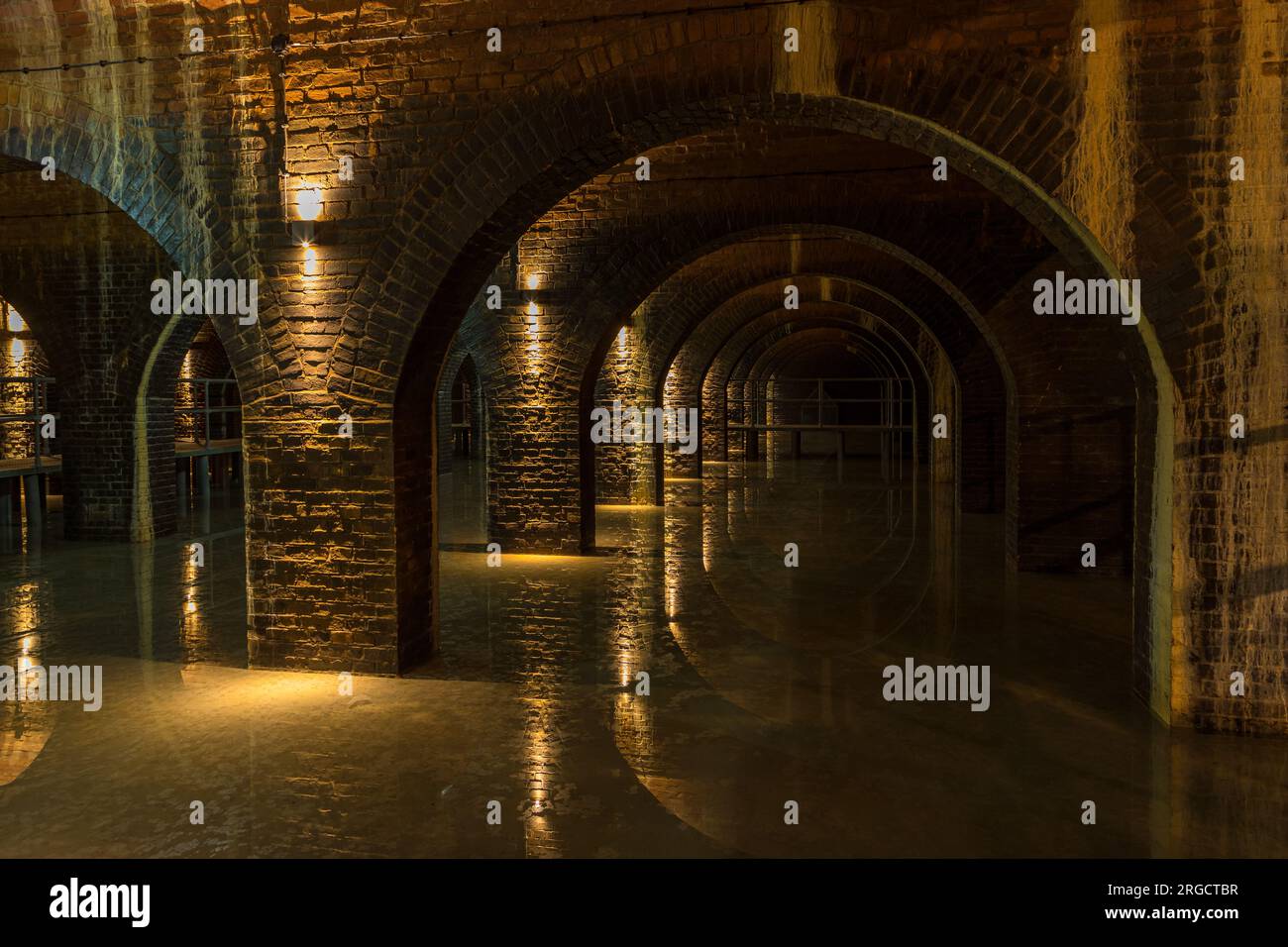 Nave interior of the Old Orunia Water Reservoir, a hydrotechnical ...