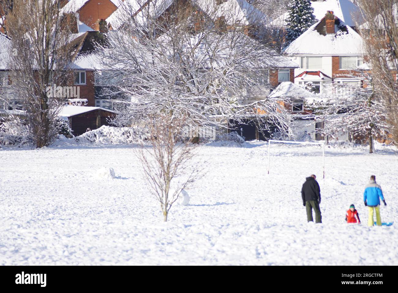 Snowy days in the park and snowman building Stock Photo - Alamy