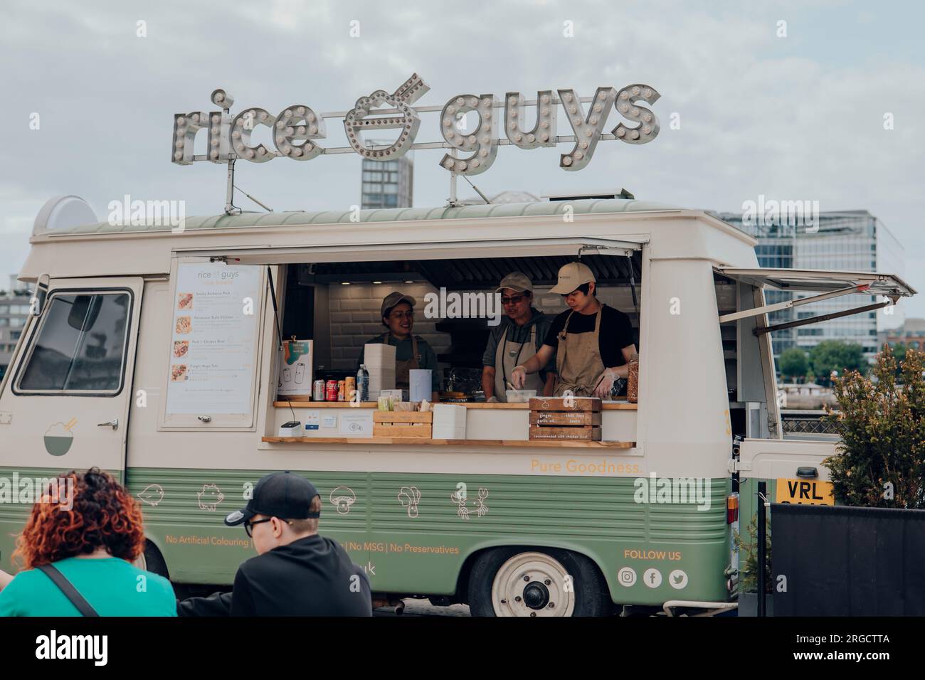 London, UK - July 06, 2023: Rice guys food truck on Thames riverside by ...