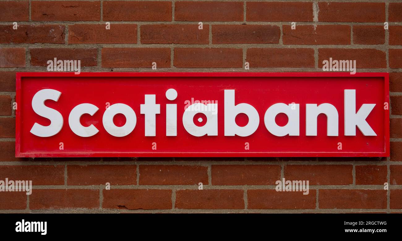 Scotiabank sign scotia bank logo wall bank banking hi-res stock ...