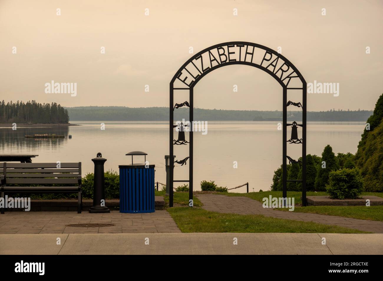 Elizabeth street pocket park downtown local small sign entrance hi-res ...