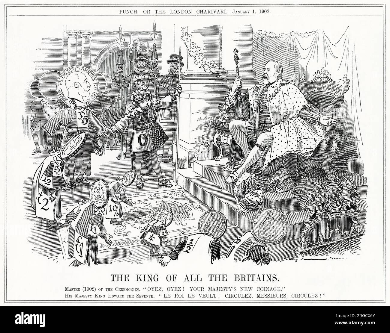 A cartoon by Linley Sambourne, depicting a ceremony in which King ...