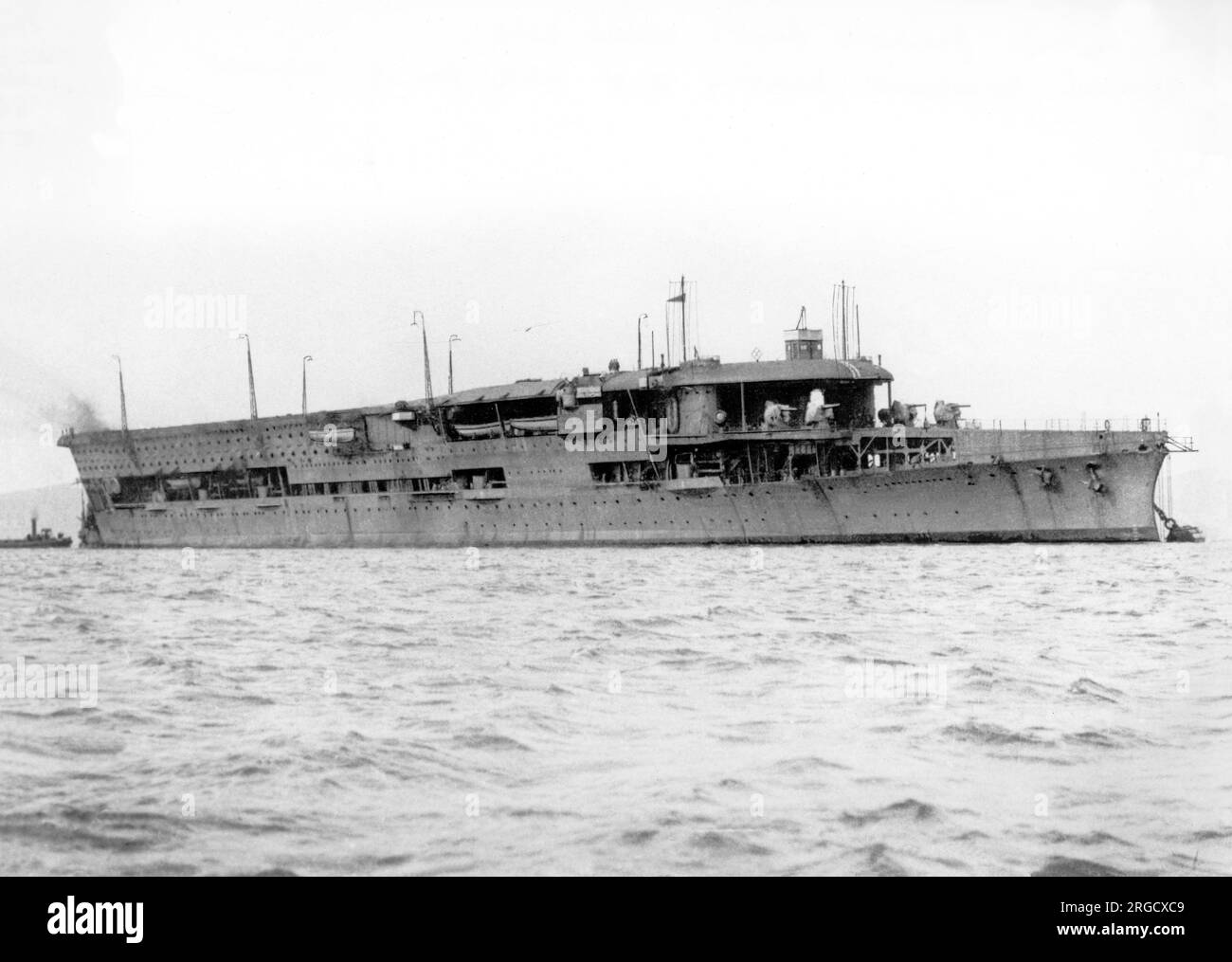 Royal Navy - Aircraft carrier HMS Furious, at a time when she had a ...