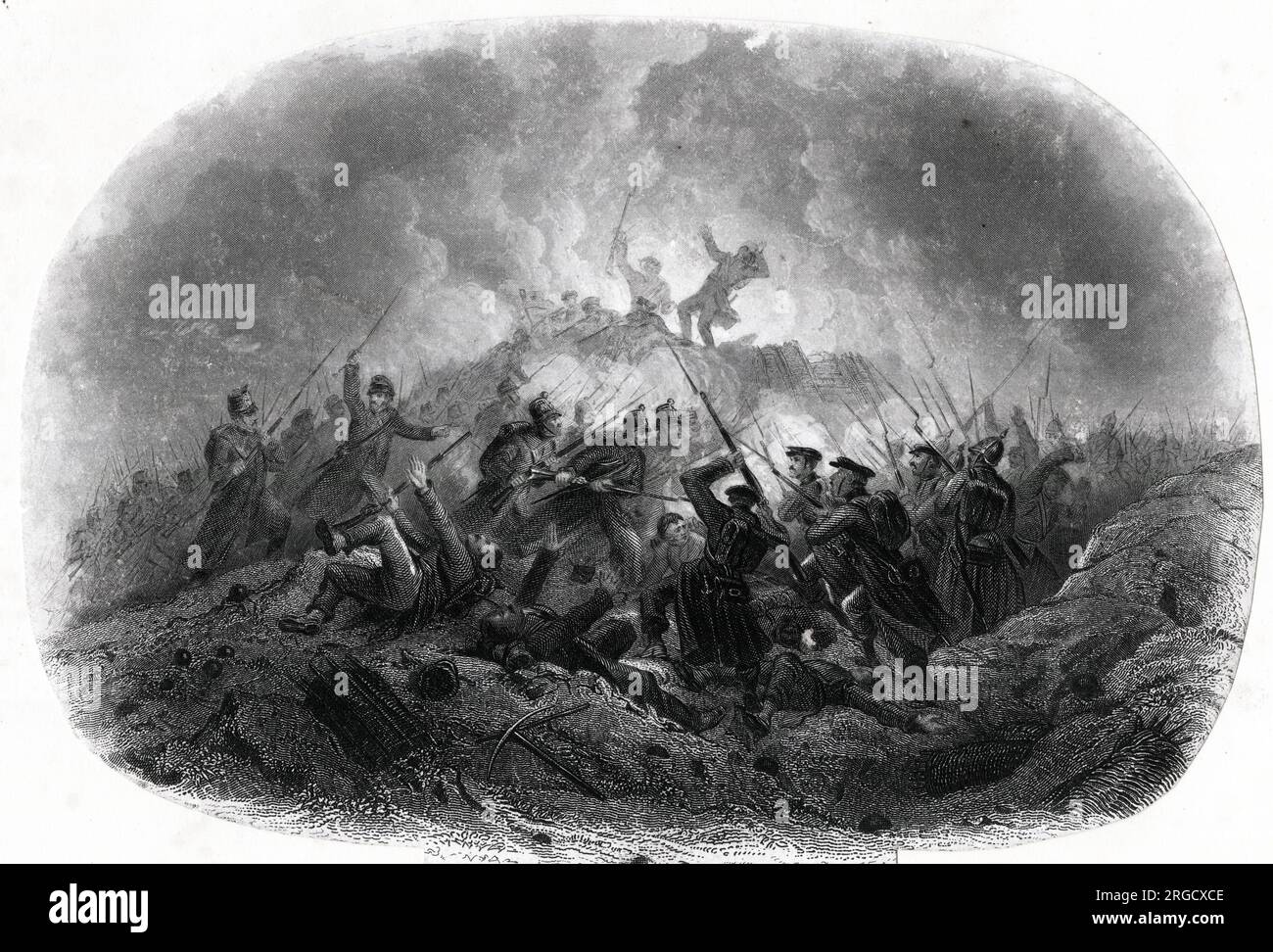 Night attack in the trenches, Battle of Inkermann, Crimean War ...