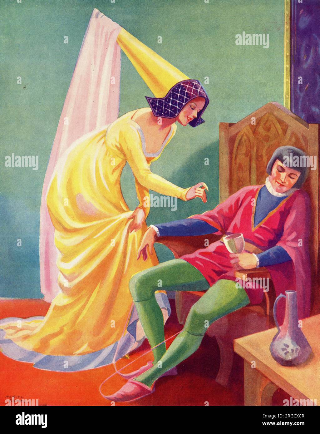 Illustration, The Queen gave him a glass of the richest cordial, the ...