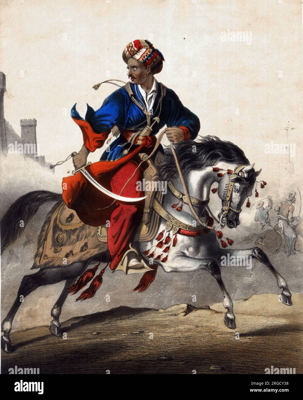 Mameluke Galop, Victorian sheet music - Arab warrior on horseback Stock ...