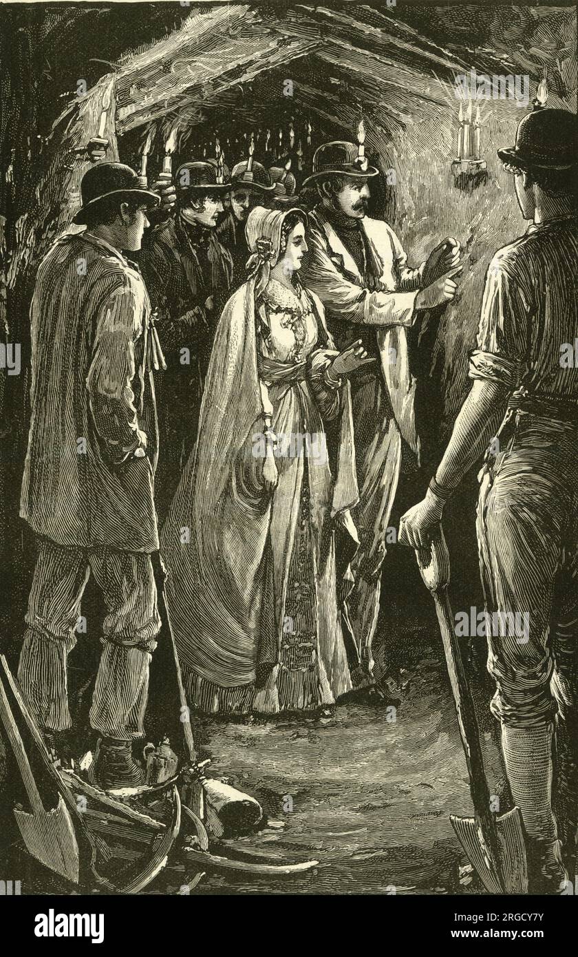 Queen Victoria visiting a Cornish iron mine Stock Photo - Alamy