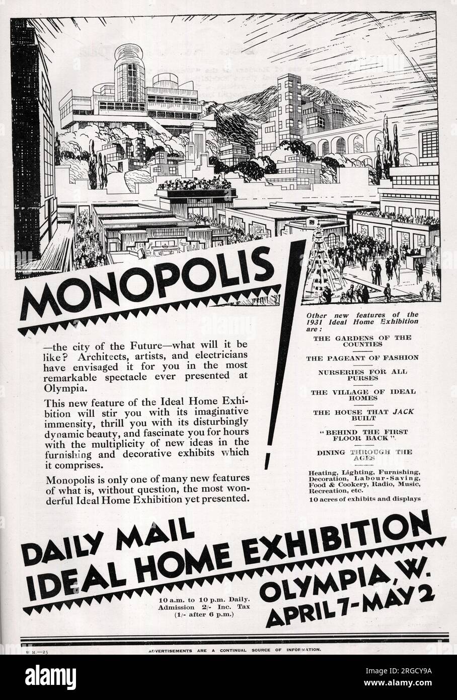 Advert, Daily Mail Ideal Home Exhibition, Olympia, London - Monopolis ...