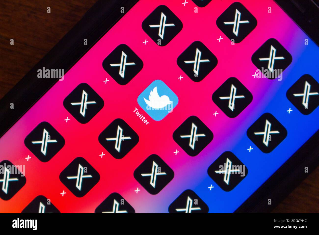 Vancouver, CANADA - Aug 6 2023 : Conceptual image of Twitter app icon ...