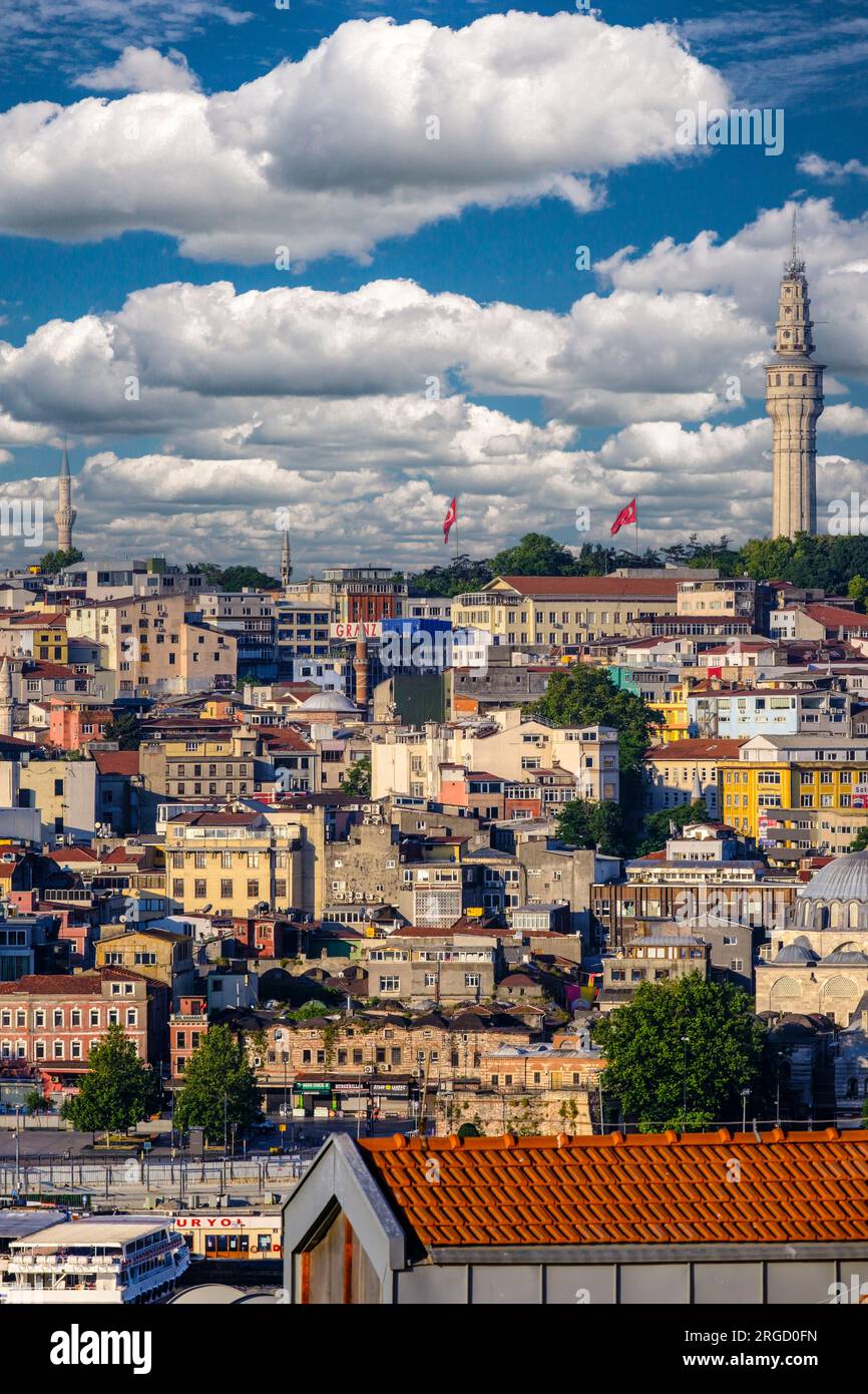 Istanbul, Turkey, Türkiye. Beyazıt Tower, or Seraskier Tower, Built ...