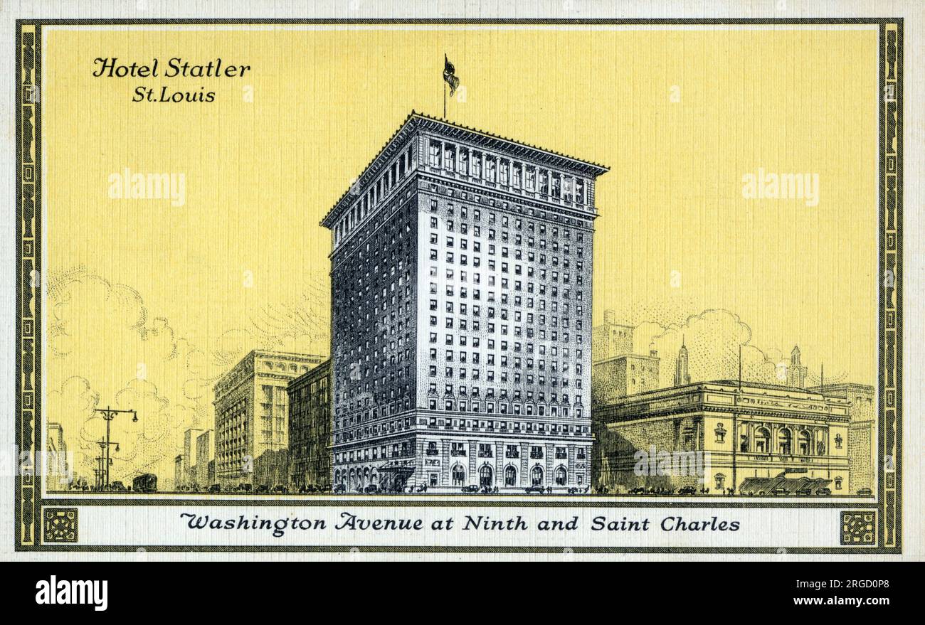 The Hotel Statler, St. Louis, Missouri on Washington Avenue at Ninth ...
