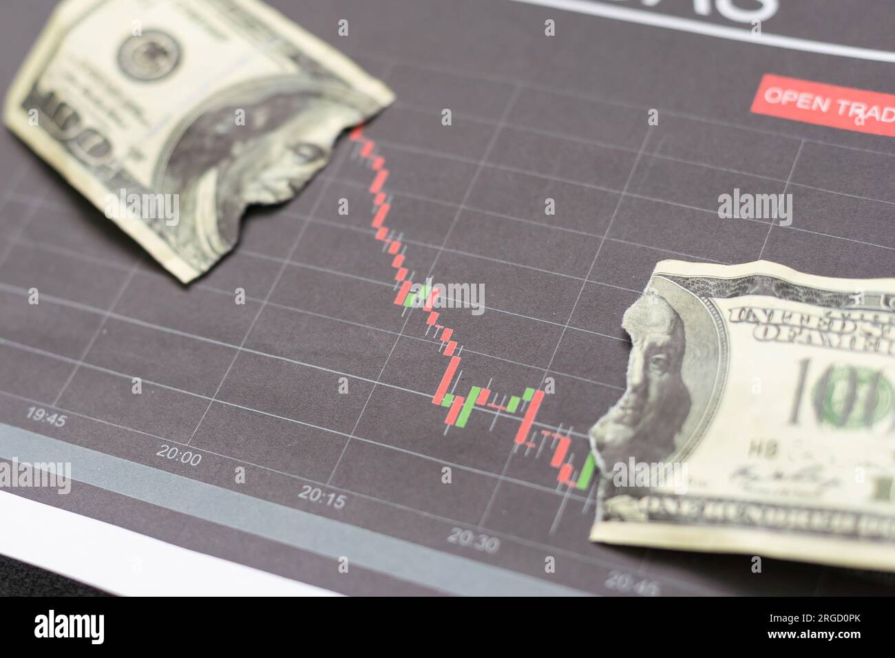 money and fountain pen on the exchange chart Stock Photo - Alamy