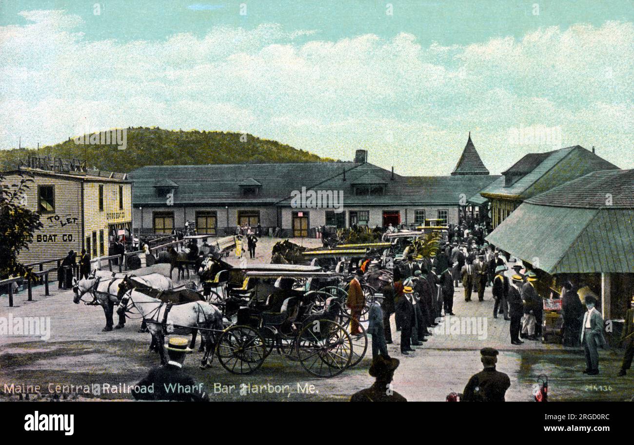 Maine Central Railroad Wharf, Bar Hudson, Maine, USA Stock Photo - Alamy