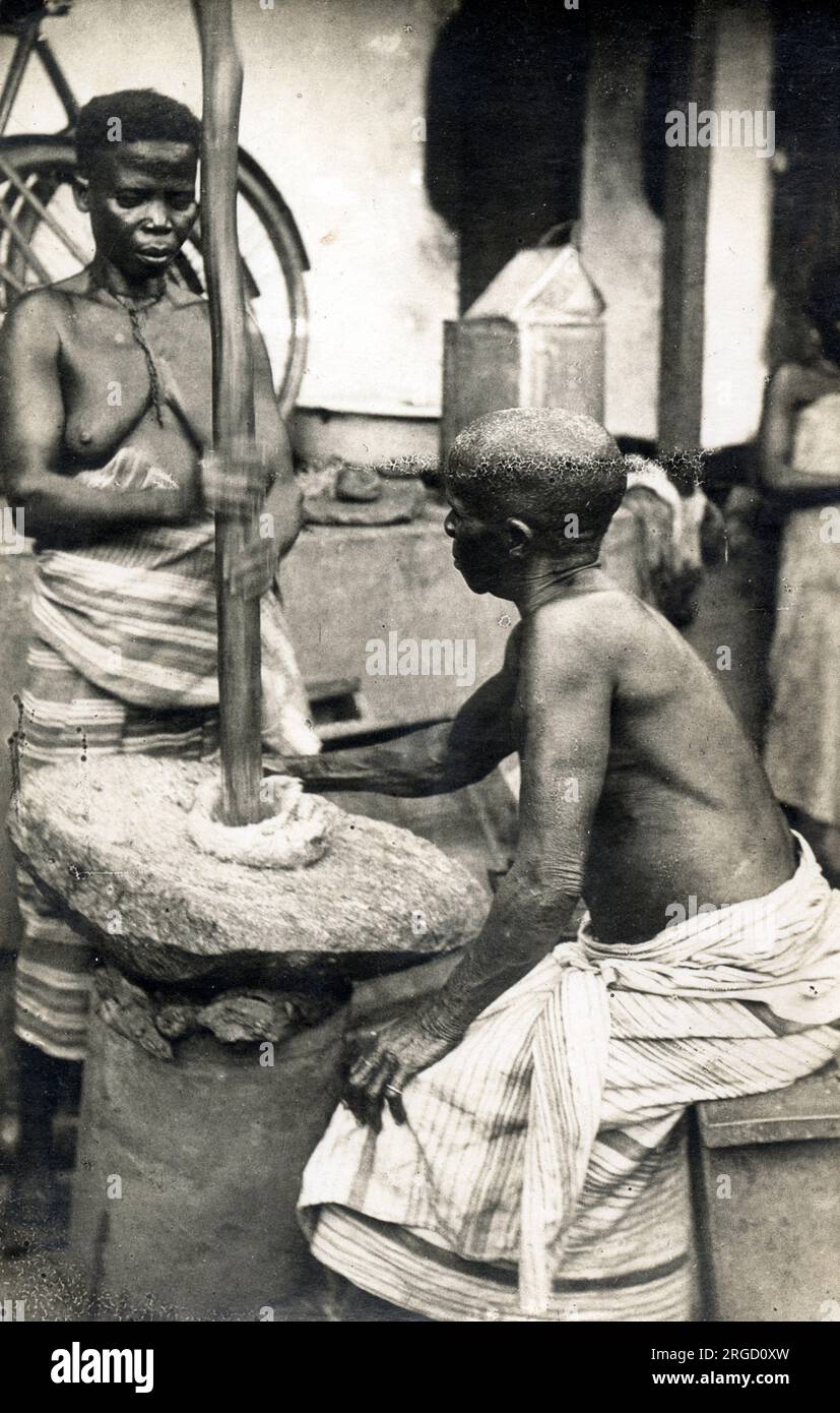 Ghana, West Africa - Two Older Ghanaian Women prepare food Stock Photo ...