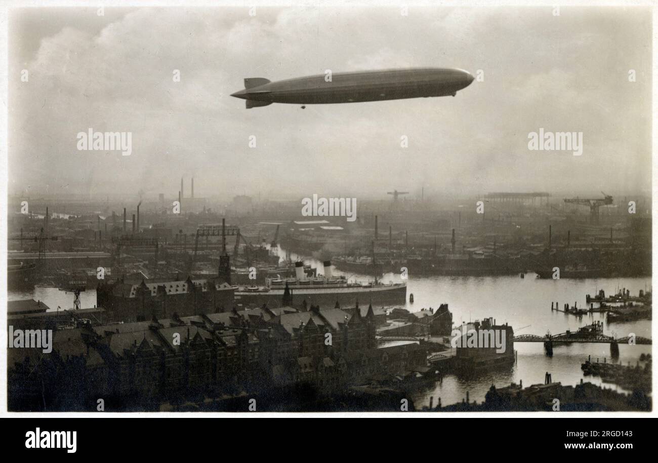 A stunning real photographic postcard showing the Graf Zeppelin airship ...