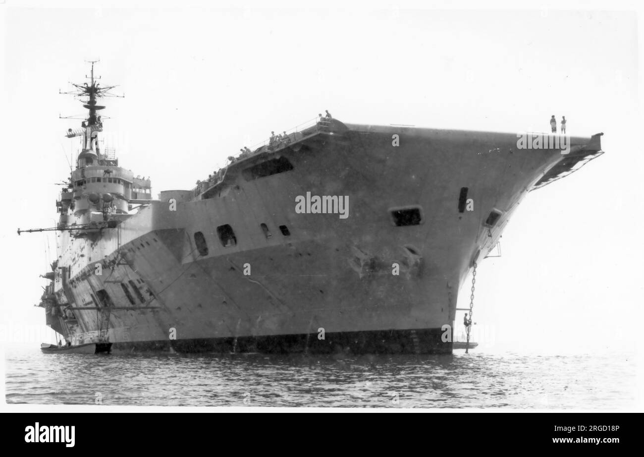 Royal Navy - HMS Eagle, an Audacious-class aircraft carrier, seen ...